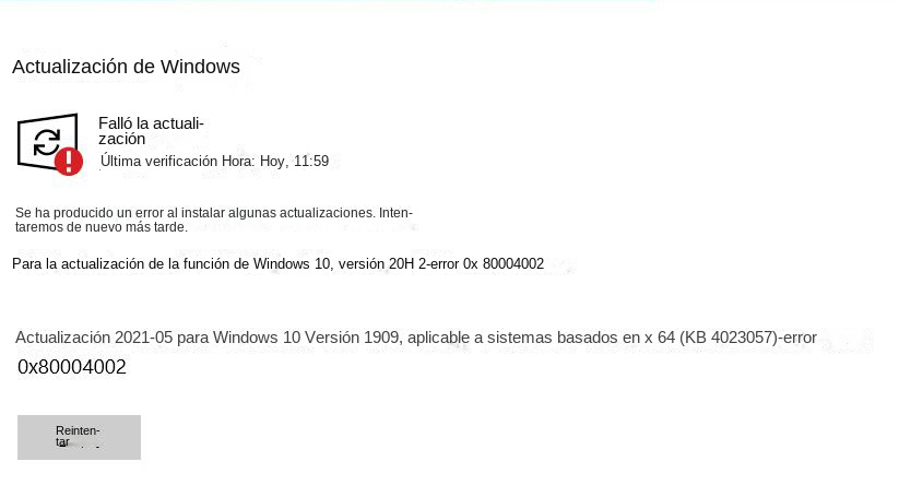 ¿Cómo reparar el código de error de Windows 10 0x80004002? - Rene.E ...